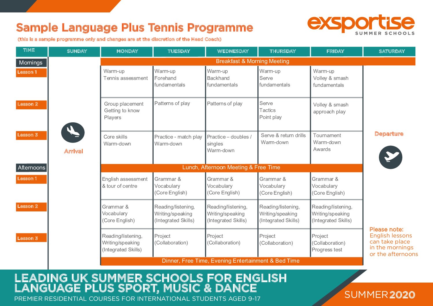Exsportise English Language Plus Tennis Programme | アイビー UK